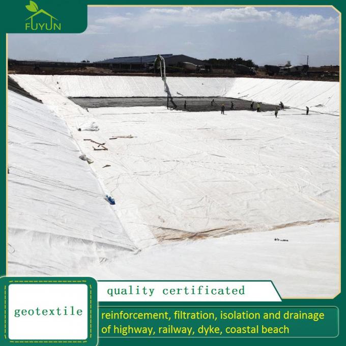 6.5m Width 8 Oz Nonwoven Geotextile Fabric Geotech Filter For Mines ...