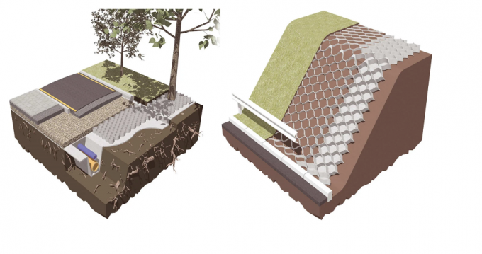 Channel Protection Black Textured Perforated HDPE Geocell Soil ...